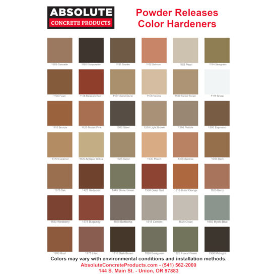 Color Hardener - Absolute Concrete Products