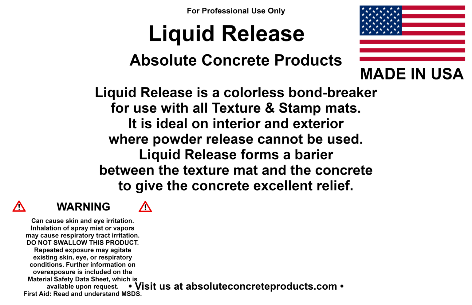 Liquid Release - Absolute Concrete Products