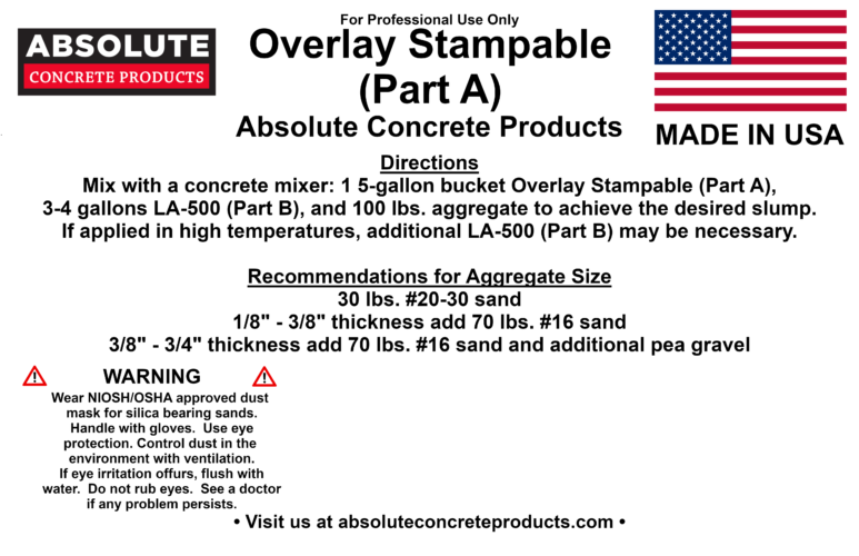 Overlay Stampable - Absolute Concrete Products